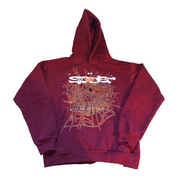 Sp5der | Shirts | Sp5der Logo Hoodie Maroon | Poshmark